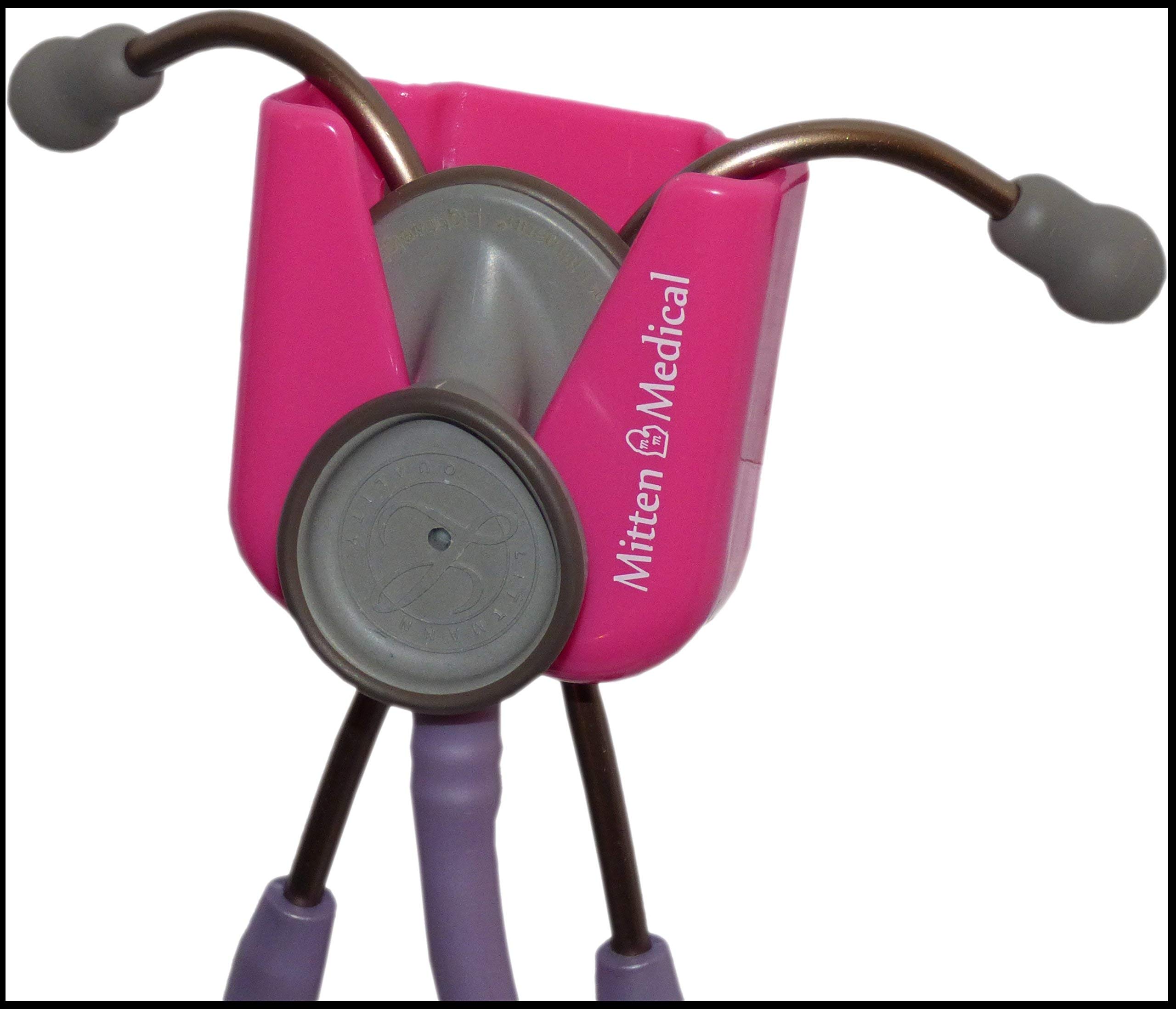 Three Mitten Medical Professional Stethoscope Holders with Scrub-Lock (TM) [One of Each Color]