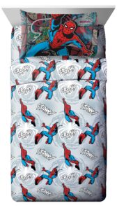 marvel spiderman 'jump kick' 3 piece twin sheet set