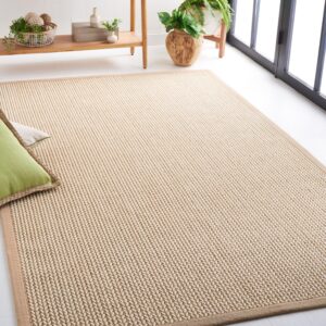 safavieh natural fiber collection area rug - 8' x 10', beige, sisal design, easy care, ideal for high traffic areas in living room, bedroom (nf475b)