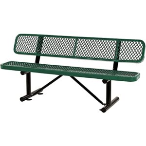 global industrial 72" l expanded metal mesh bench w/back rest, green