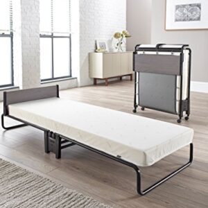 Jay-Be Inspire Folding Bed with Memory e-Fibre Mattress and Headboard, Regular, Black