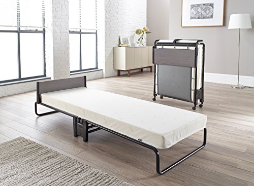 Jay-Be Inspire Folding Bed with Memory e-Fibre Mattress and Headboard, Regular, Black