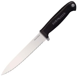 cold steel kitchen classics series utility kinfe | german 4116 stainless cryo quenched 6" fixed blade knife with serrated edge | overall length - 10 7/8"