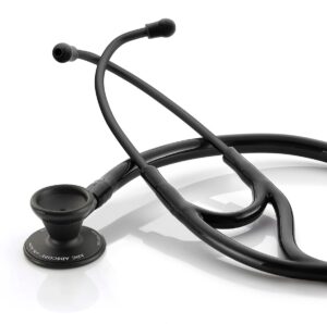 adc adscope 606 ultra lightweight cardiology stethoscope with tunable afd technology, 28 inch length, tactical all black