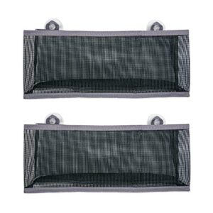 dii bathroom mesh caddy suction organizer, large set, gray 2 piece