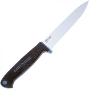 Cold Steel Kitchen Classics Series Utility Kinfe | German 4116 Stainless Cryo Quenched 6" Fixed Blade Knife with Serrated Edge | Overall Length - 10 7/8"