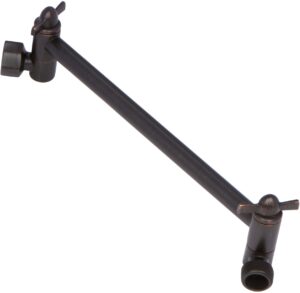 adjustable shower head extension arm - 10 inch brass shower arm extender hardware - oil-rubbed bronze