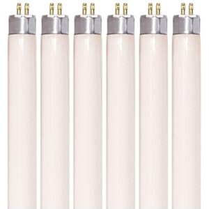 kor (pack of 6) f6t5 - t5 fluorescent - 6 watt - 9" super long life light bulbs (daylight (6500k))