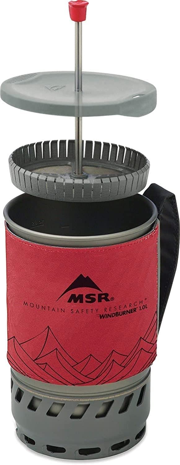 MSR WindBurner Coffee Press Kit, 1.8-Liter, Red