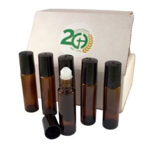 greenhealth - amber glass bottle with roll on applicator and black cap - 10ml (12)