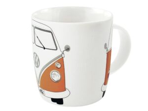 brisa vw collection - volkswagen large ceramic coffee-tea-cappuccino mug cup in t1 bus design (370 ml/12.5 fl oz/bus front) (orange)