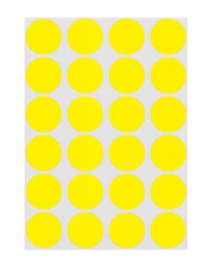 chromalabel 3/4 inch circle sticker labels, easy to write on round colored stickers, 42 sheets of permanent labels - 1008 dot stickers, yellow stickers