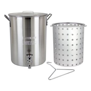 chard , aluminum stock pot with spigot and perforated strainer basket set, 30 quart