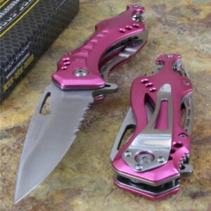 tac force pink folding rescue tactical pocket knife