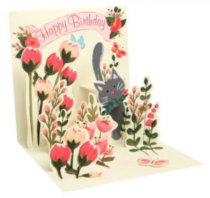 up with paper treasures - birthday botanical cat