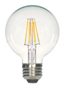 satco s9564 medium bulb in light finish, 4.38 inches, 810lm/meduim base, decorative globe g25-shape