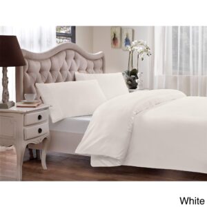 brielle percale modal from beech duvet cover set, full/queen, white