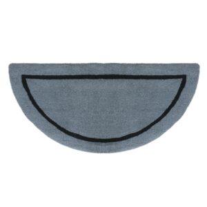 cotton craft pure wool fireplace rug - half moon hearth rug - fire resistant hand tufted accent carpet - entryway anti fatigue - 22x44 - charcoal grey