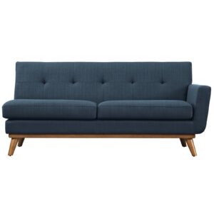 Modway Engage Mid-Century Modern Upholstered Fabric Right-Arm Loveseat in Azure