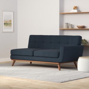 Modway Engage Mid-Century Modern Upholstered Fabric Right-Arm Loveseat in Azure