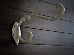 extra large victorian wall hook/cast iron wall hook/antique white or pick your color/coat hat dual hook/planter hanger/indoor outdoor