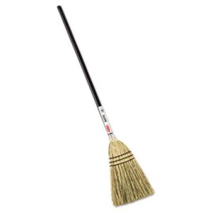 lobby corn-fill broom, 38" handle, brown, sold as 2 each