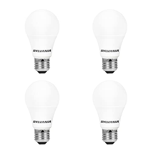 SYLVANIA LED A19 Light Bulb, 60W Equivalent Efficient 8.5W Medium Base, 2700K Soft White, 4 pack