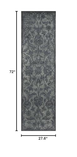 SAFAVIEH Antiquity Collection 2'3" x 6' Grey/Multi AT824B Handmade Traditional Oriental Premium Wool Runner Rug