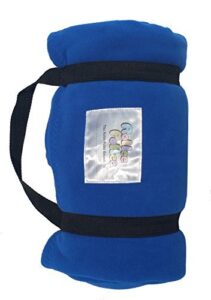 rollee pollee nap sac roll up napping blanket with attached pillow for preschool/daycare, super soft with elastic straps, fits most mats and cots (royal blue)