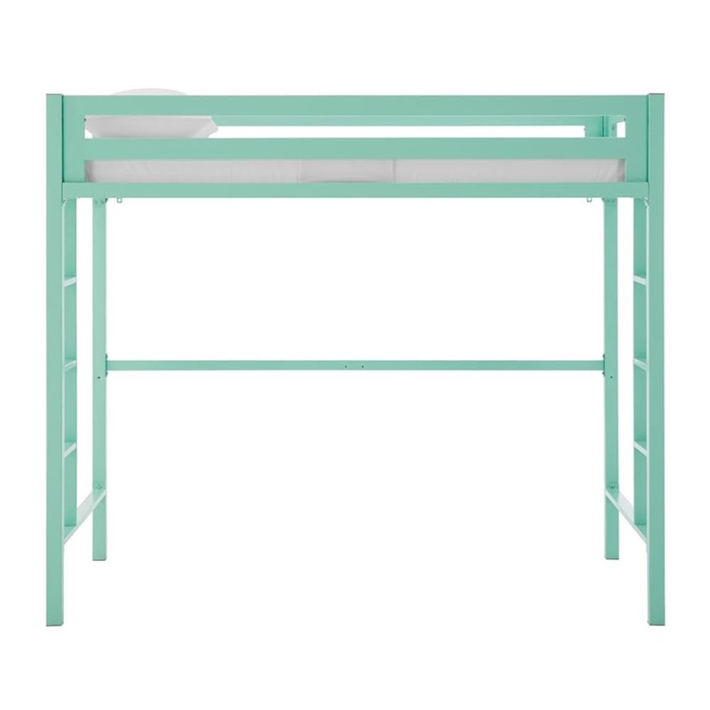 Walker Edison Brighton Classic Metal Twin over Loft Bunk Bed, Twin Size, Mint Green