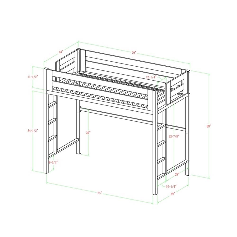 Walker Edison Brighton Classic Metal Twin over Loft Bunk Bed, Twin Size, Mint Green