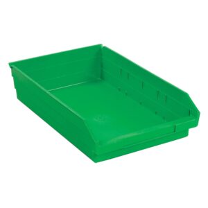 plastic shelf bin nestable 11-1/8"w x 17-7/8" d x 4" h green - lot of 12