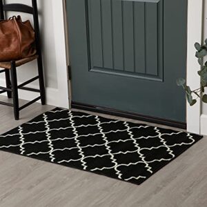 mohawk home soho fancy trellis geometric lattice printed area rug, 2 ft 6 in x 3 ft 10 in, navy