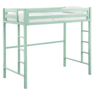 Walker Edison Brighton Classic Metal Twin over Loft Bunk Bed, Twin Size, Mint Green