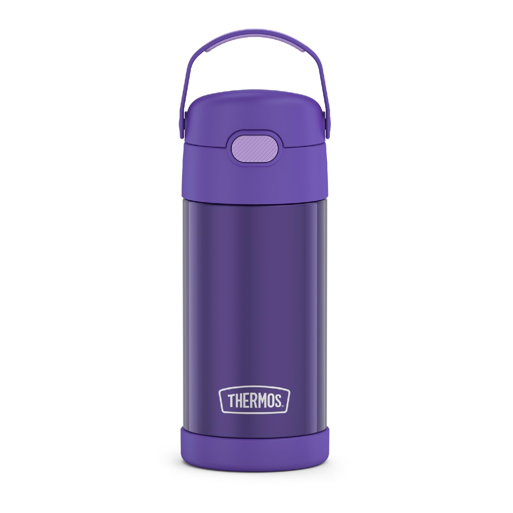 THERMOS FUNTAINER Water Bottle with Straw - 12 Ounce, Violet - Kids Stainless Steel Vacuum Insulated Water Bottle with Lid