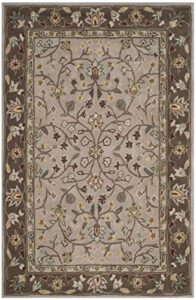 safavieh total performance collection accent rug - 3' x 5', ivory & taupe, hand-hooked oriental, non-shedding & easy care, ideal for high traffic areas in entryway, living room, bedroom (tlp722b)