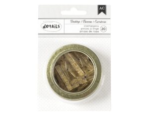 american crafts office tins 2.5 inch tin clothespins gold glitter 20 piece