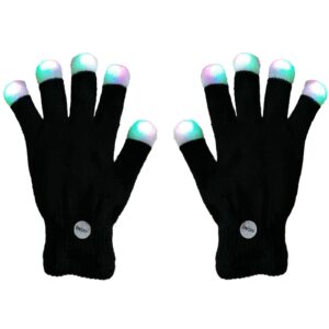 xisforx 7 colors light show led gloves rave light finger lighting flashing glow mittens(fingertip)