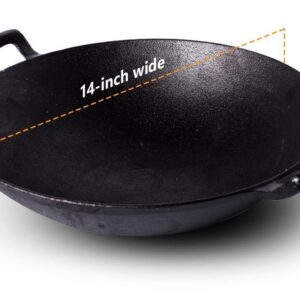 It's useful. 14 Inch Cast Iron Wok with Handles and Built in Base