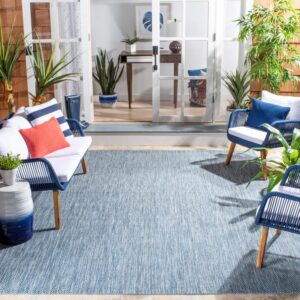 safavieh courtyard collection 8' x 11' navy/grey cy8022 indoor/ outdoor waterproof easy-cleaning patio backyard mudroom area-rug