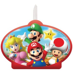 amscan 170782 super mario brothers candle, 1 pc