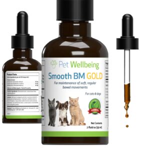 pet wellbeing smooth bm gold for dogs - vet-formulated - gentle constipation relief for canines - natural herbal supplement 2 oz (59 ml)