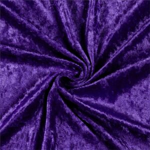 stretch panne velvet velour purple, fabric by the yard