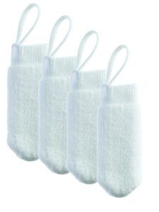 petosan microfiber fingerbrush oral cleaner for dogs, 4-pack, battery powered, white