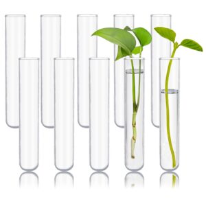 huaou 10pcs 60ml glass test tubes, 25x150mm 3.3 borosilicate glass test tubes for scientific experiments, party and home decorations, candy storage and plant propagation