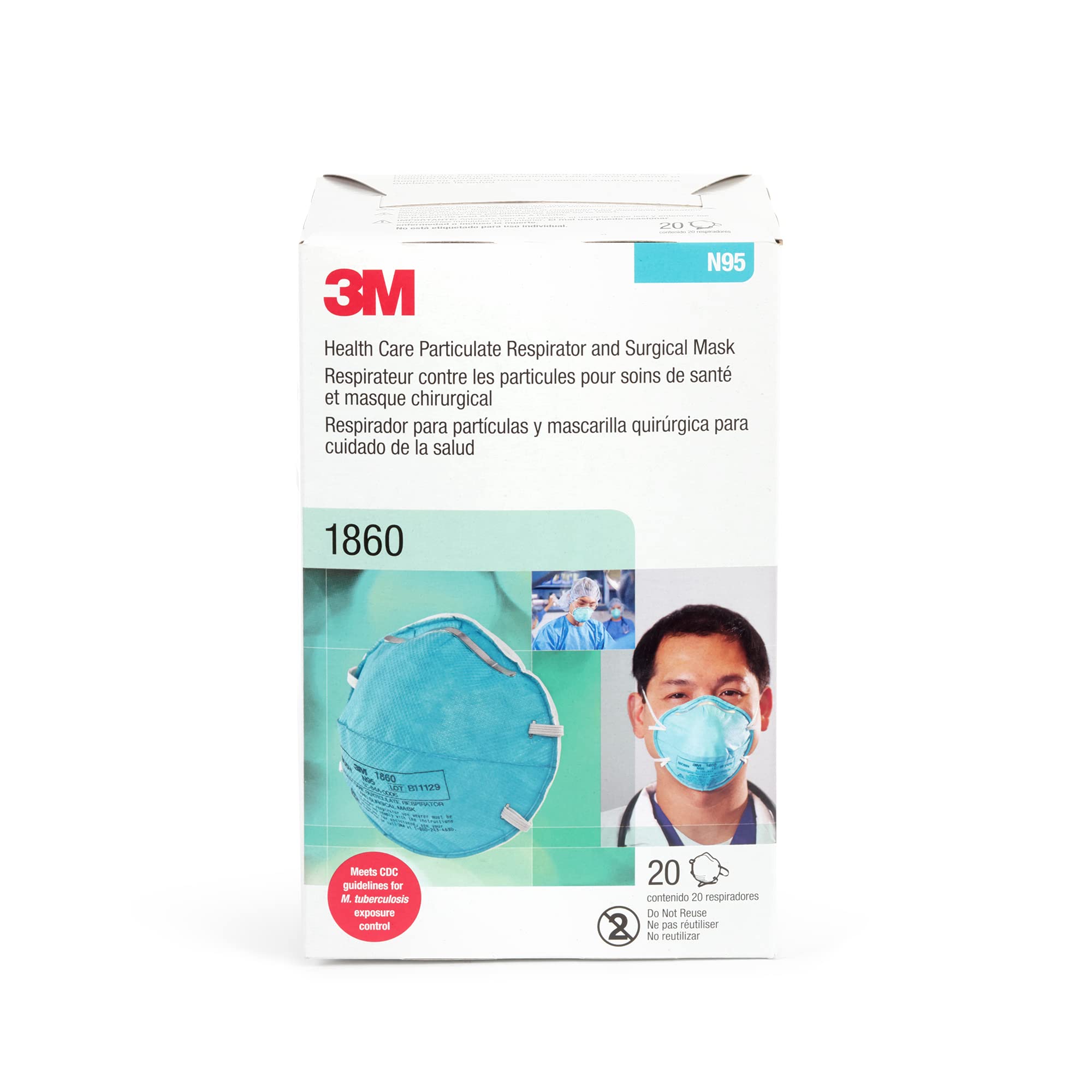 3M Health Care 1860S Particulate Respirator Mask Cone, Molded, Small (Pack of 120)