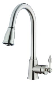 danze d454410ss prince single handle pull-down kitchen faucet with snapback retraction, stainless steel