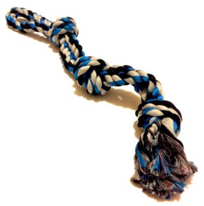 mary & kate pets xl dog rope toy for aggressive chewers - original extra sturdy - large dogs and teething puppies - heavy duty - dental floss - classic tug - nearly indestructible (extra large, blue)