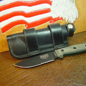 Custom Leather Knife Sheath Fits Rat 4 and ESEE 4, Leather Fixed Blade Knife Holder, Dyed Black