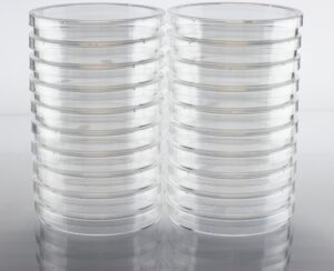 ez bioresearch sterile 100 mm x 15 mm petri dish with lid, vented, 2 x pack of 10